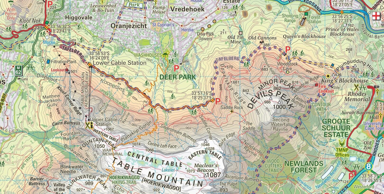 Cape Peninsula Touring Digital Map in High-Quality JPG | Tracks4Africa